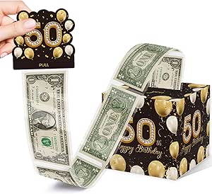 Amazon.com : 50th Birthday Surprise Gift Box, Happy Birthday Money Gift ...