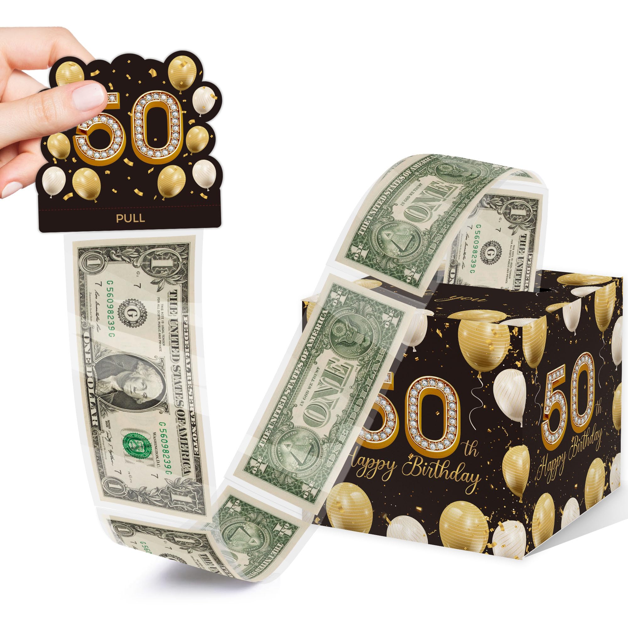 Amazon.com : 50th Birthday Surprise Gift Box, Happy Birthday Money Gift ...