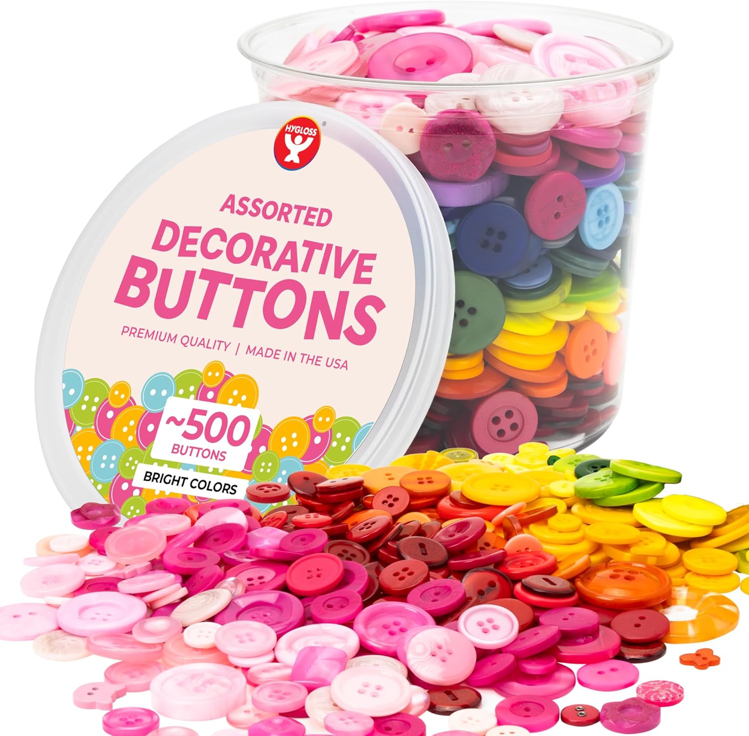 Amazon.com: 500 (Approx) Colored Assorted Buttons for Crafts - Bulk ...