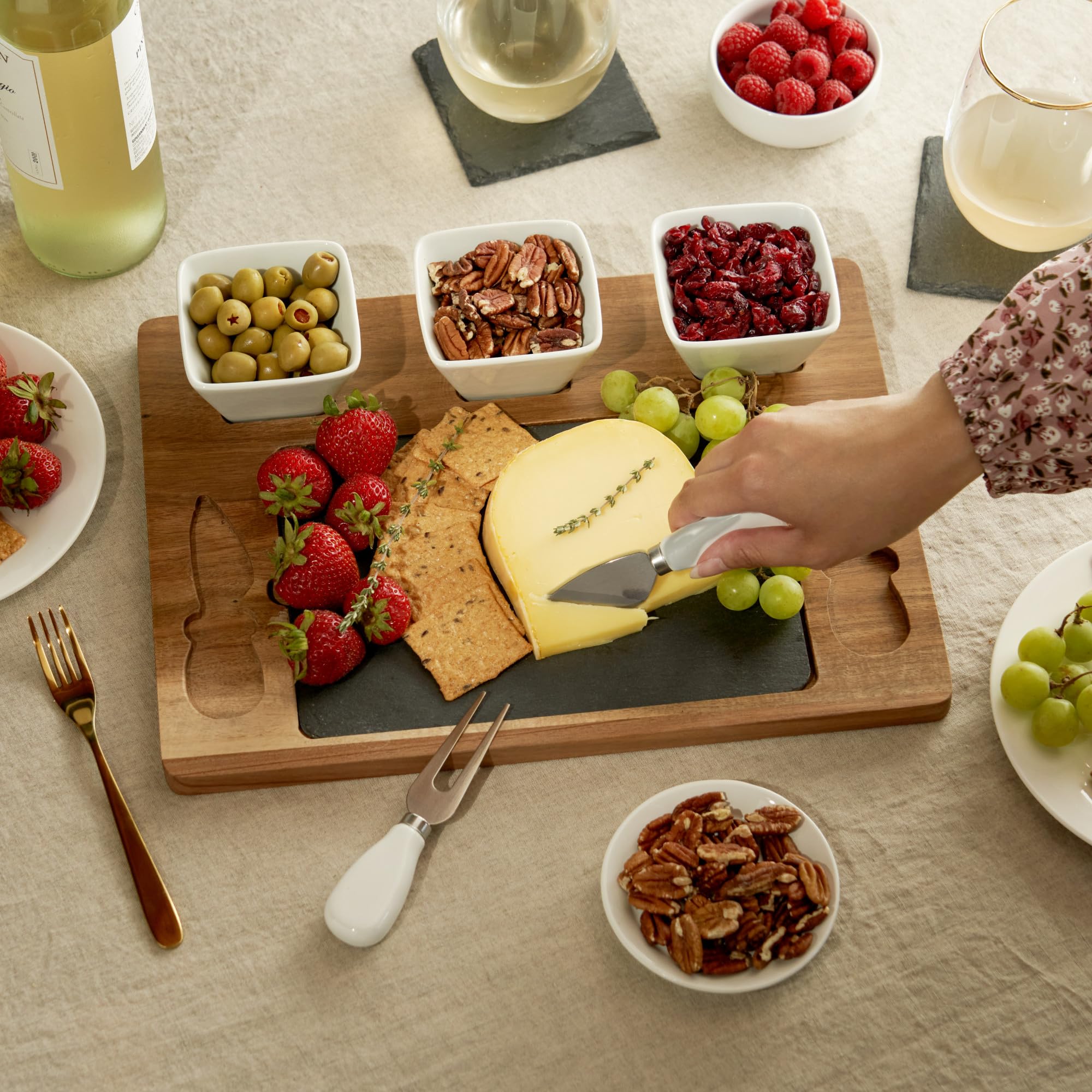 Snapklik.com : Twine Acacia & Slate Cheese Board Set - Charcuterie ...
