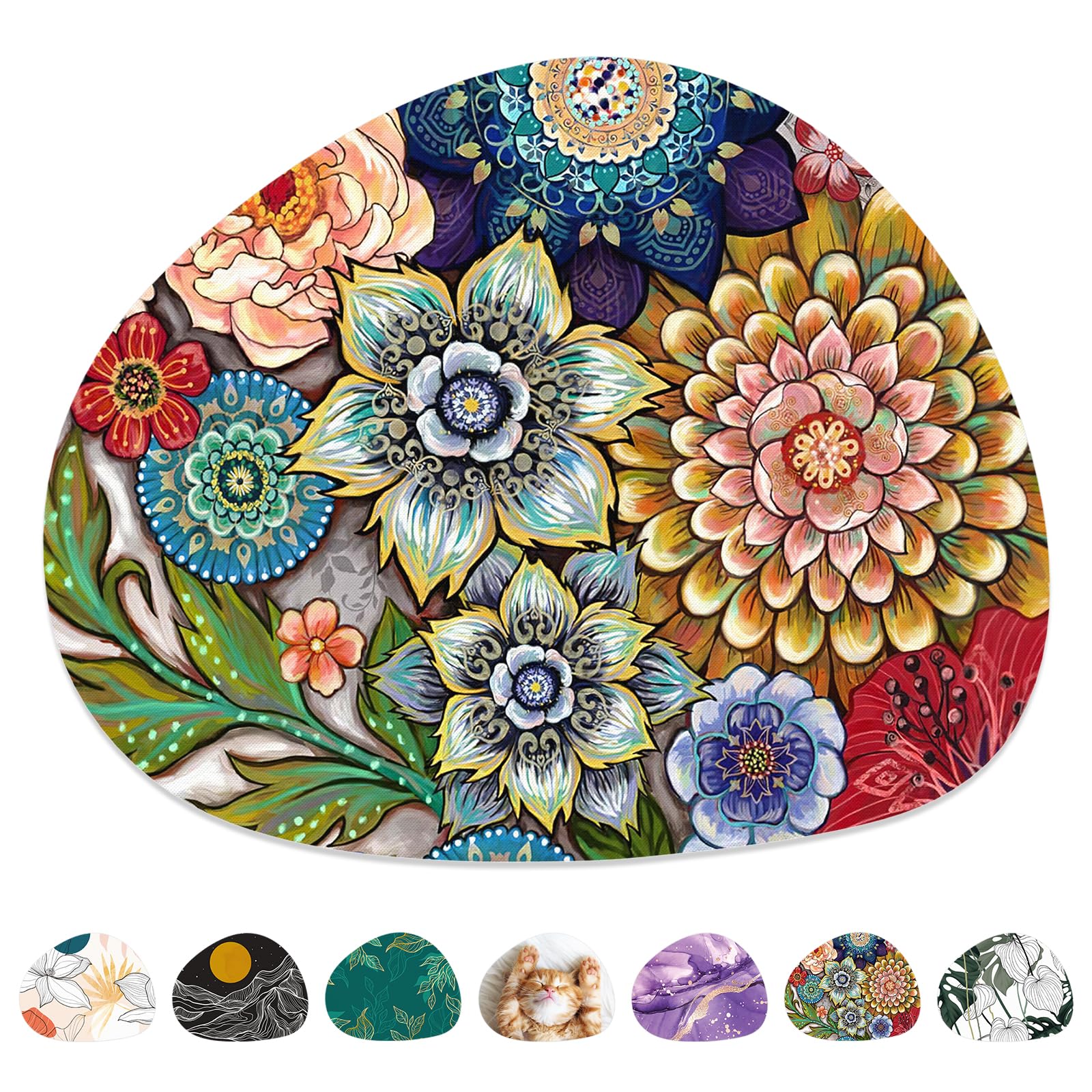 Amazon.com: Niniubye Mouse Pad, Premium-Textured Oval Computer Mousepad ...