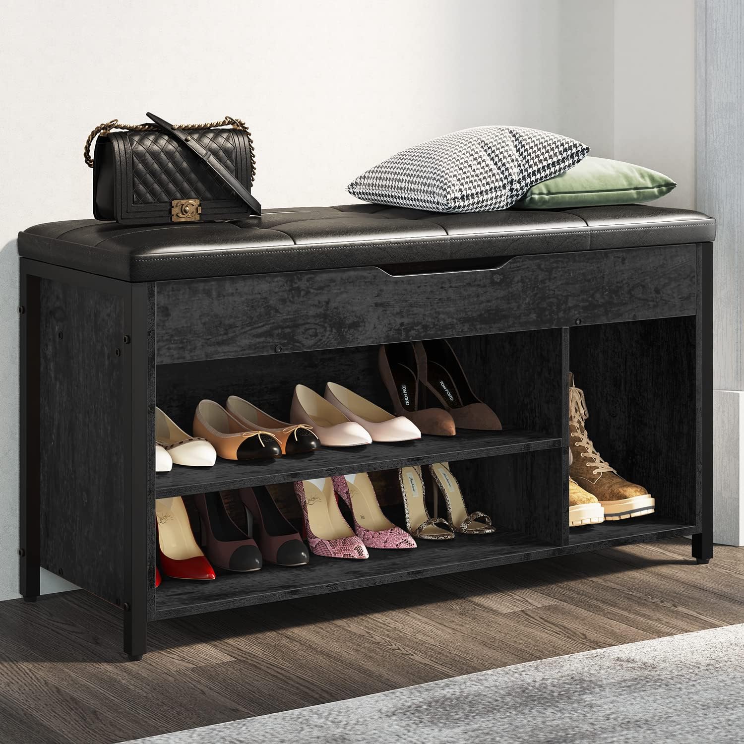 Amazon.com: astimey Shoe Bench, Lift Top Shoe Storage Bench, Adjustable ...
