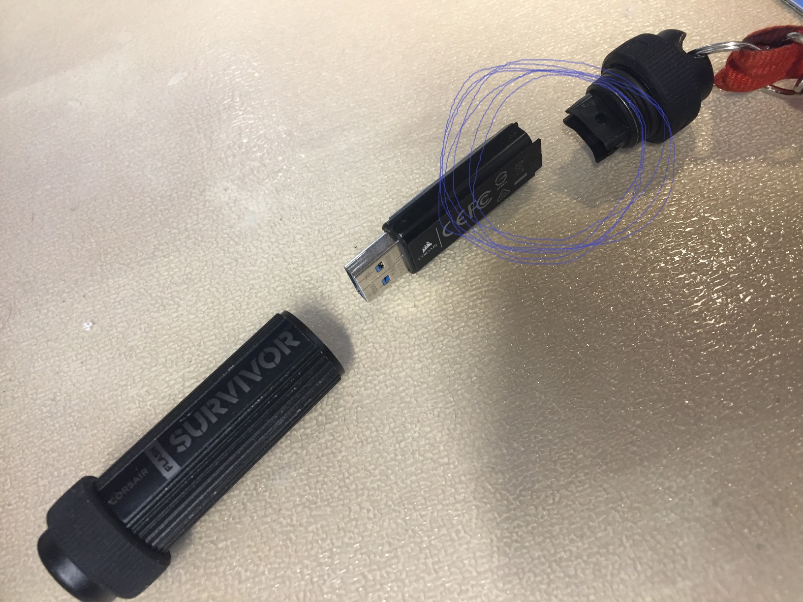 Corsair 128GB Survivor Stealth USB3.0 Flash Drive Aluminium Military ...