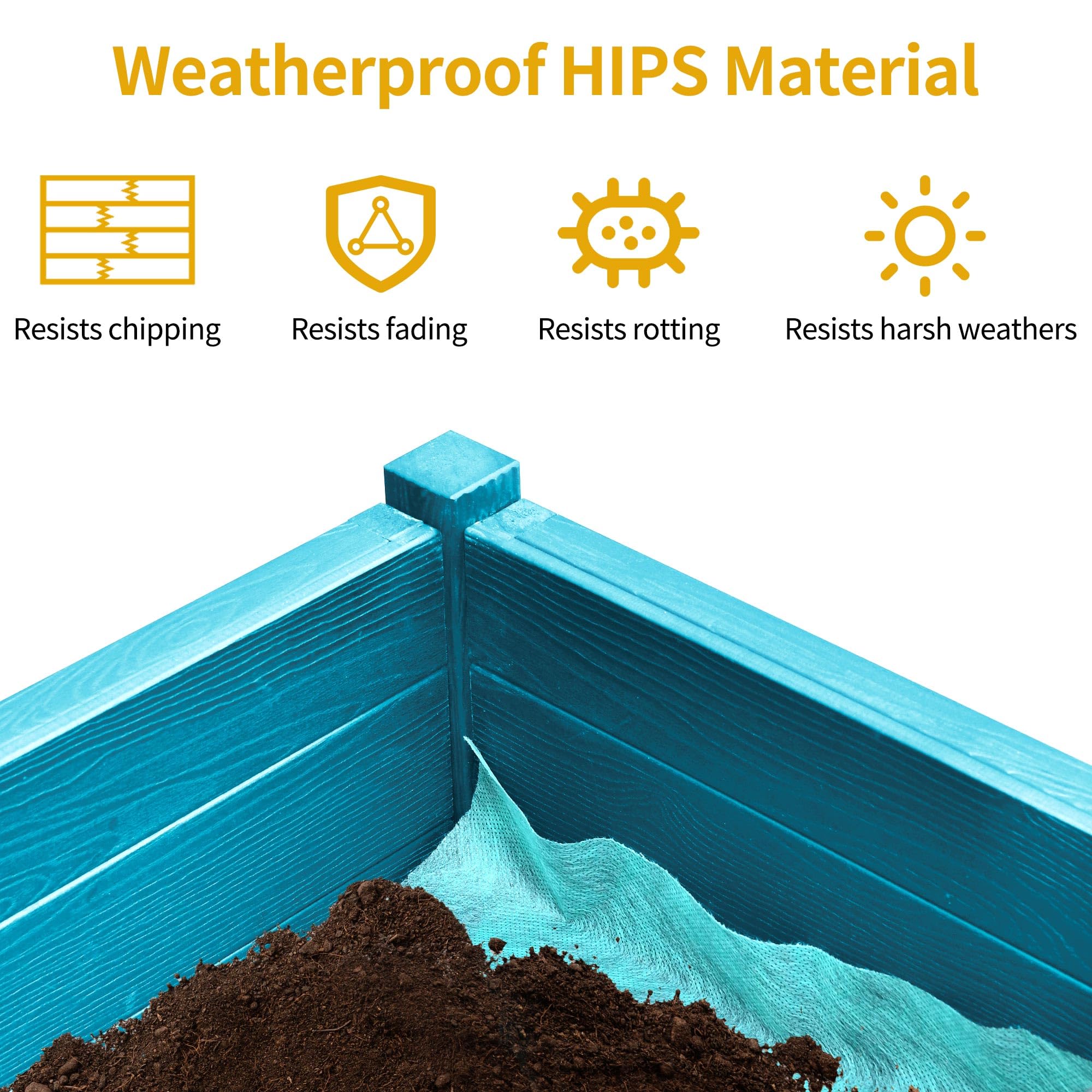 Snapklik.com : DWVO 47x18x31in Raised Garden Bed, Weather Resistant ...