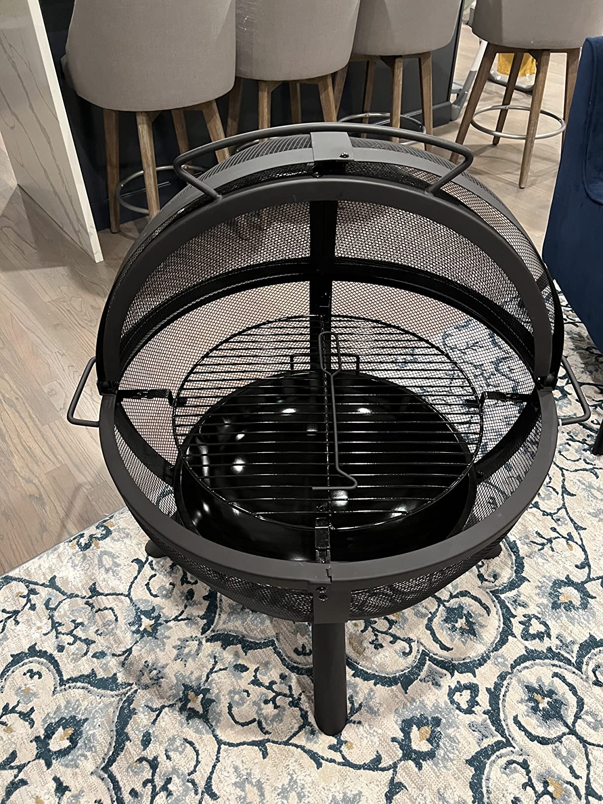 $23/mo - Finance Ikuby Ball of Fire Pit 35" Outdoor fire Ball with BBQ ...