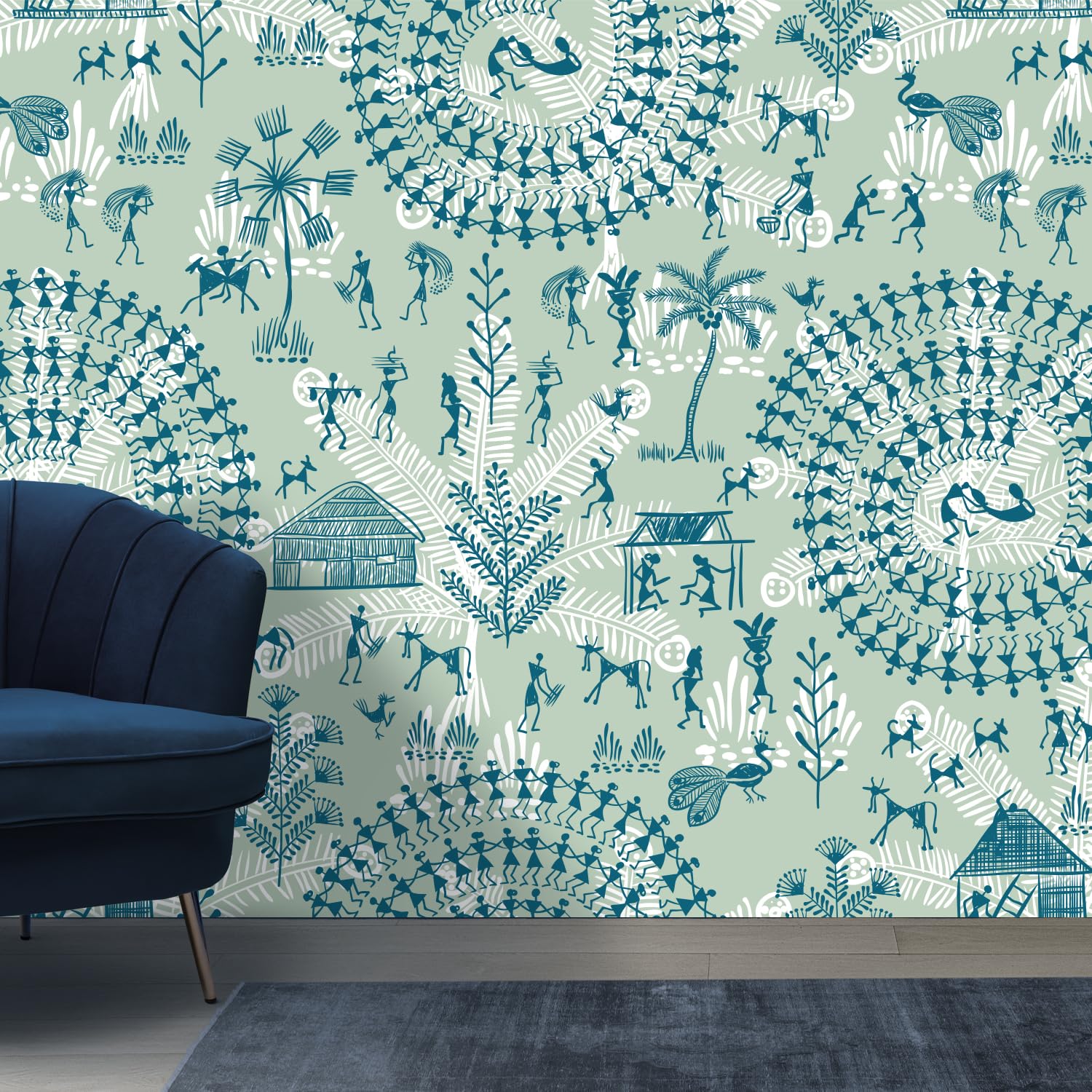 Tribal Wallpaper Design Seamless Abstract Hand Drawn Ethno Pattern,