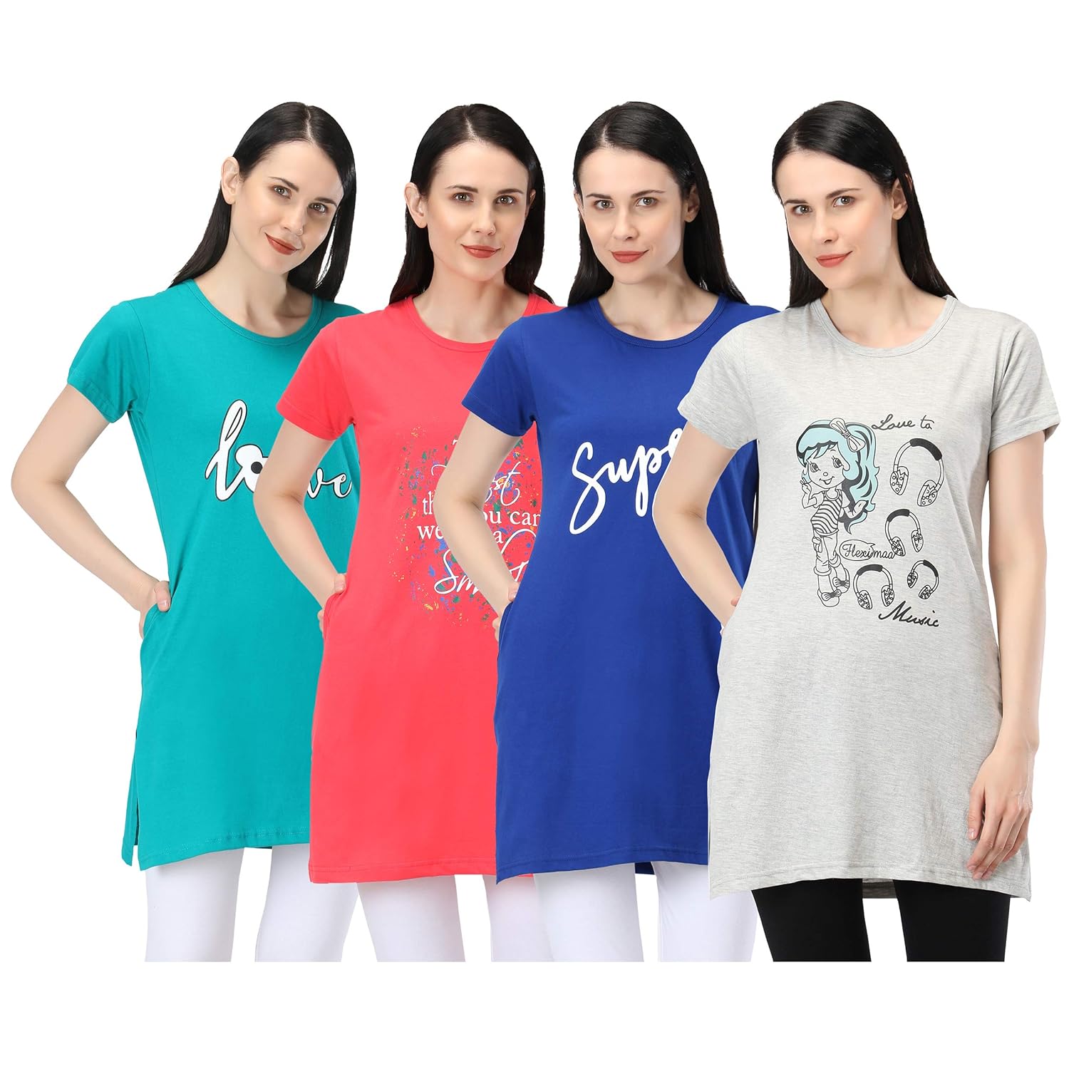Buy MYO Printed Stylish Long top for Women | Cotton Top for Girls ...