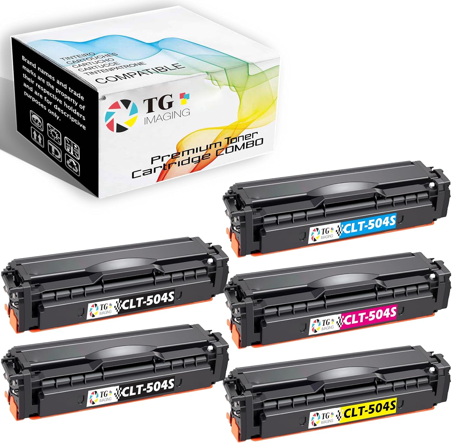 Amazon.com: TG Imaging (Pack of 5, Extra Black) CLT504S Compatible Replacement for Samsung CLT ...