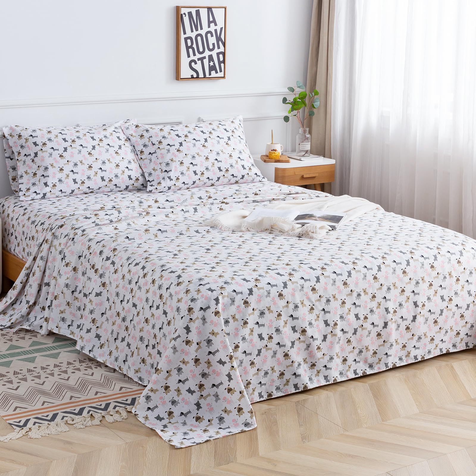 Amazon.com: ILVOE Queen Size Sheet Set 4 Pieces - Comfortable & Soft ...