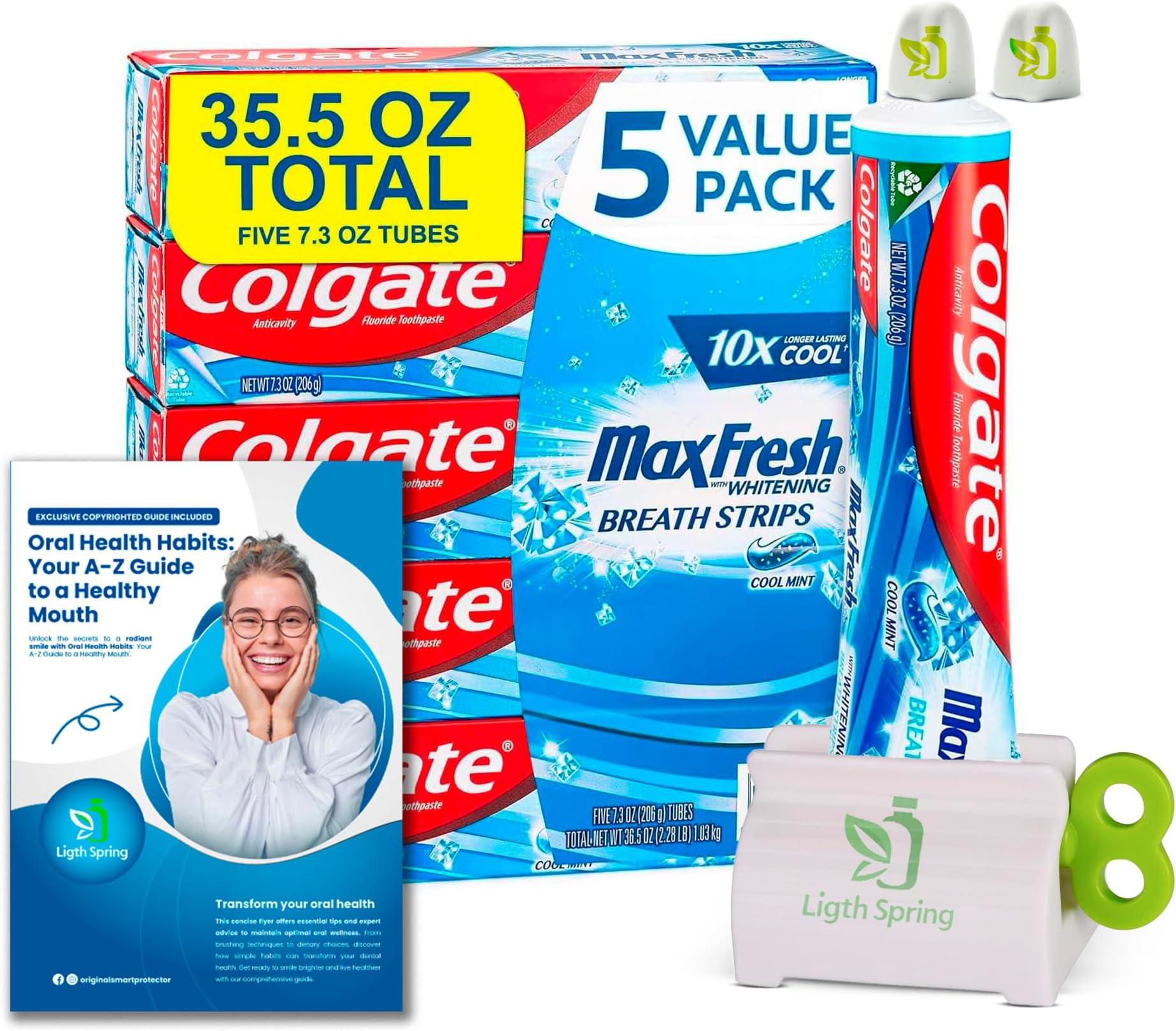 Amazon.com : Colgate Max Fresh Whitening with Mini Breath Strips Cool ...