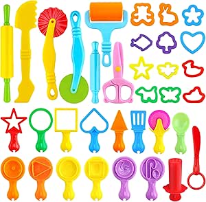Amazon.com: Dough Tools for Kids,35 Pieces Dough Tools Set with Various ...