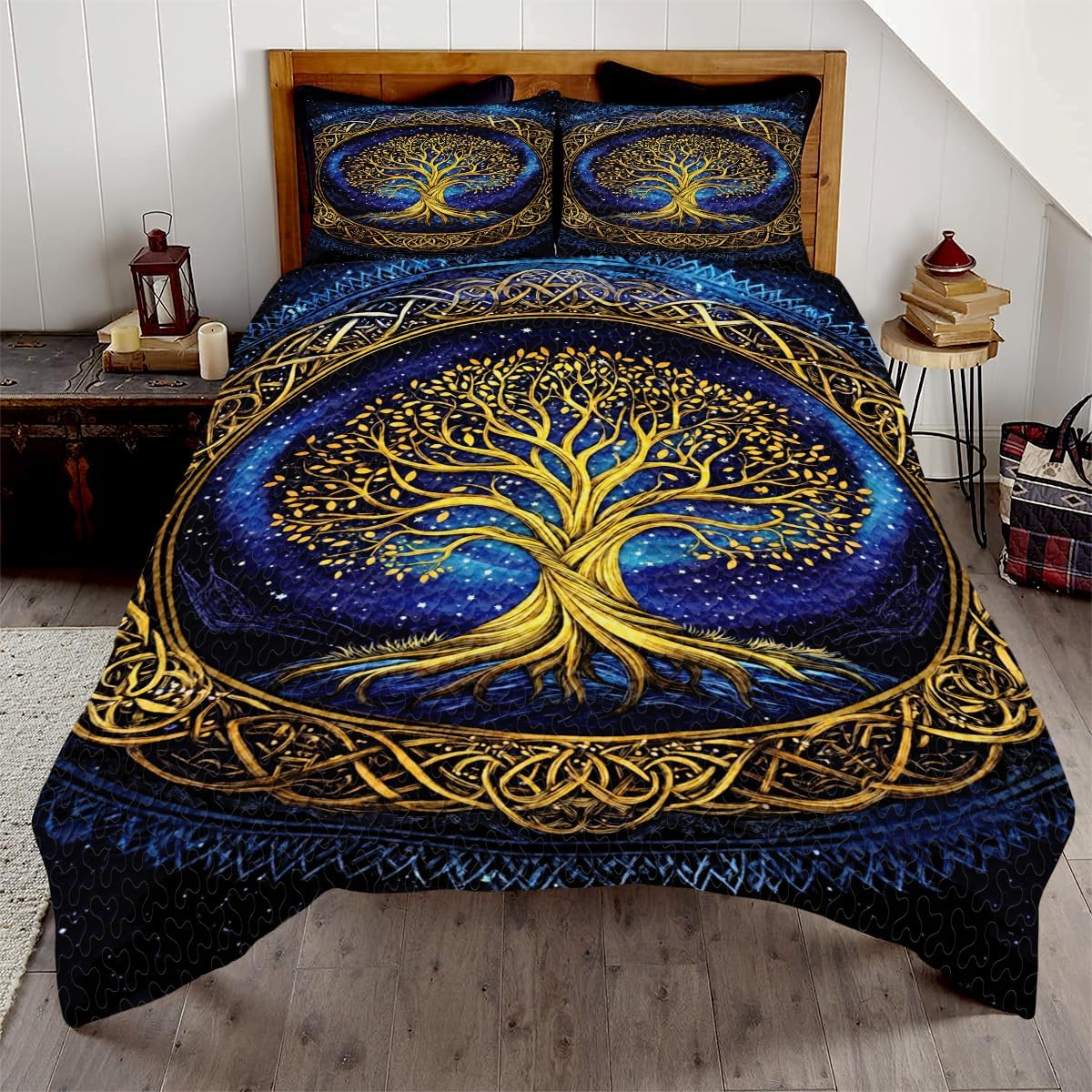 Amazon.com: Celtic Viking Tree of Life Quilt Set, Yggdrasil Bed Sets ...