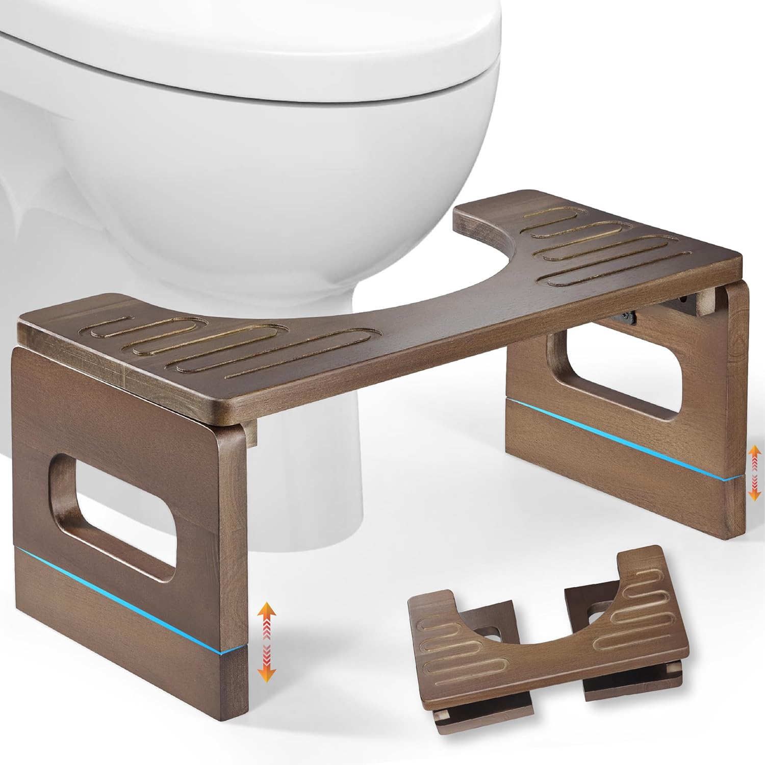 Amazon.com: BLUEWEST Foldable Toilet Stool, 7'' and 9'' Adjustable ...