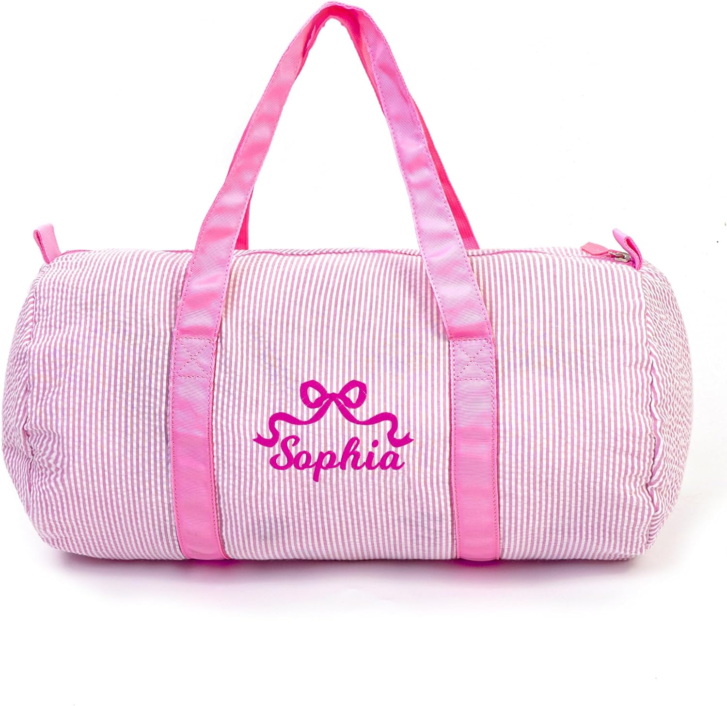 Amazon.com | MT WORLD Seersucker Girls Duffle Bag Personalized Toddler ...