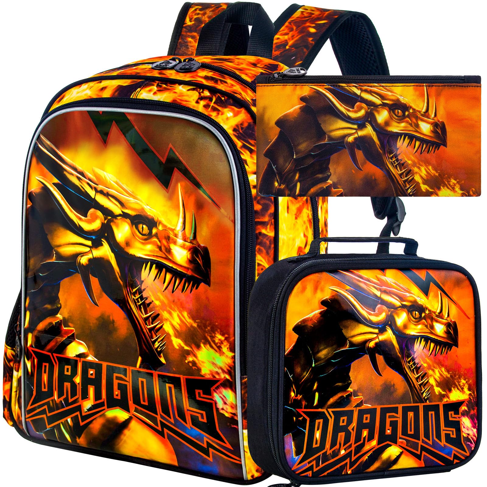 Amazon.com | FTJCF 3Pcs Boys Backpack, 16" Kids Bookbag with Lunch Box ...