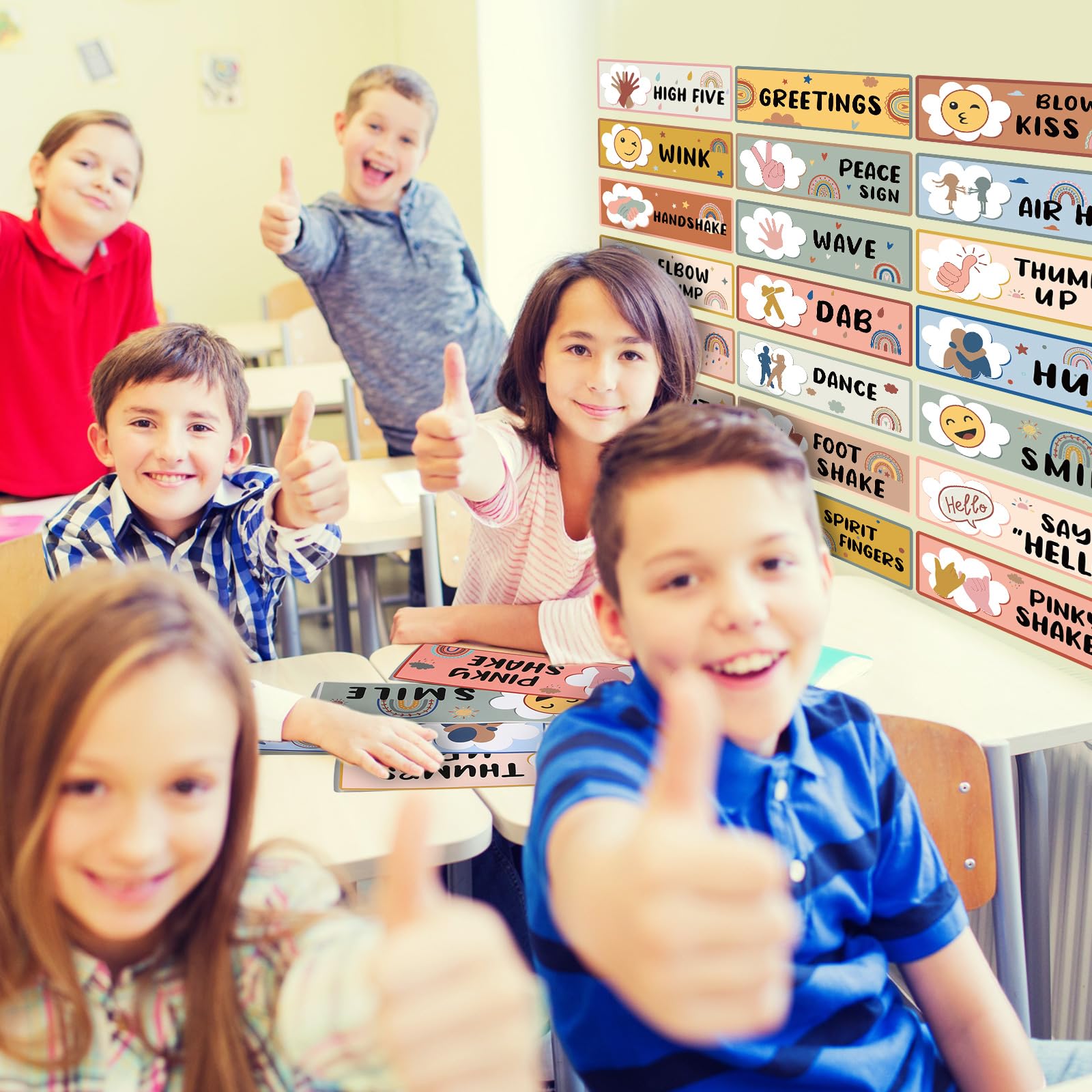 Snapklik.com : 21 Pcs Greeting Choice Classroom Rules Posters Boho ...