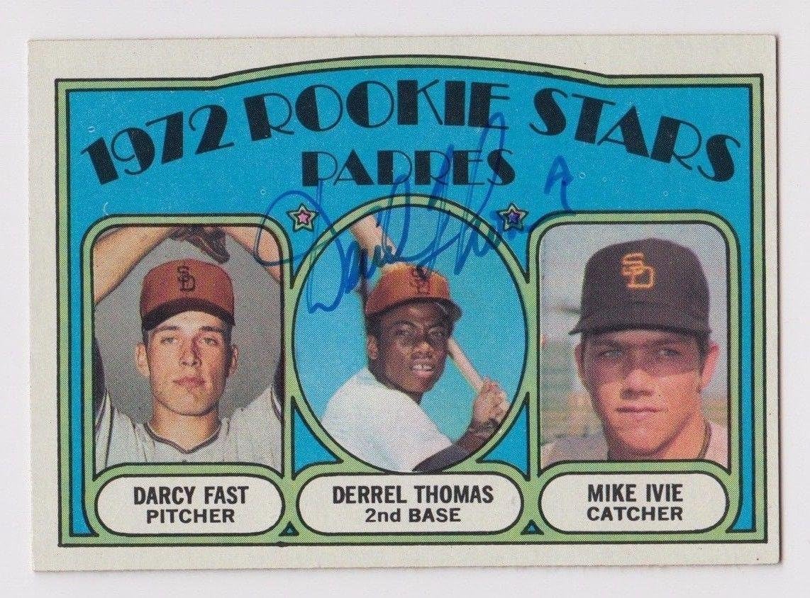 1972 Topps Derrel Thomas Signed San Diego Padres Rookie Card #457 Stamp ...