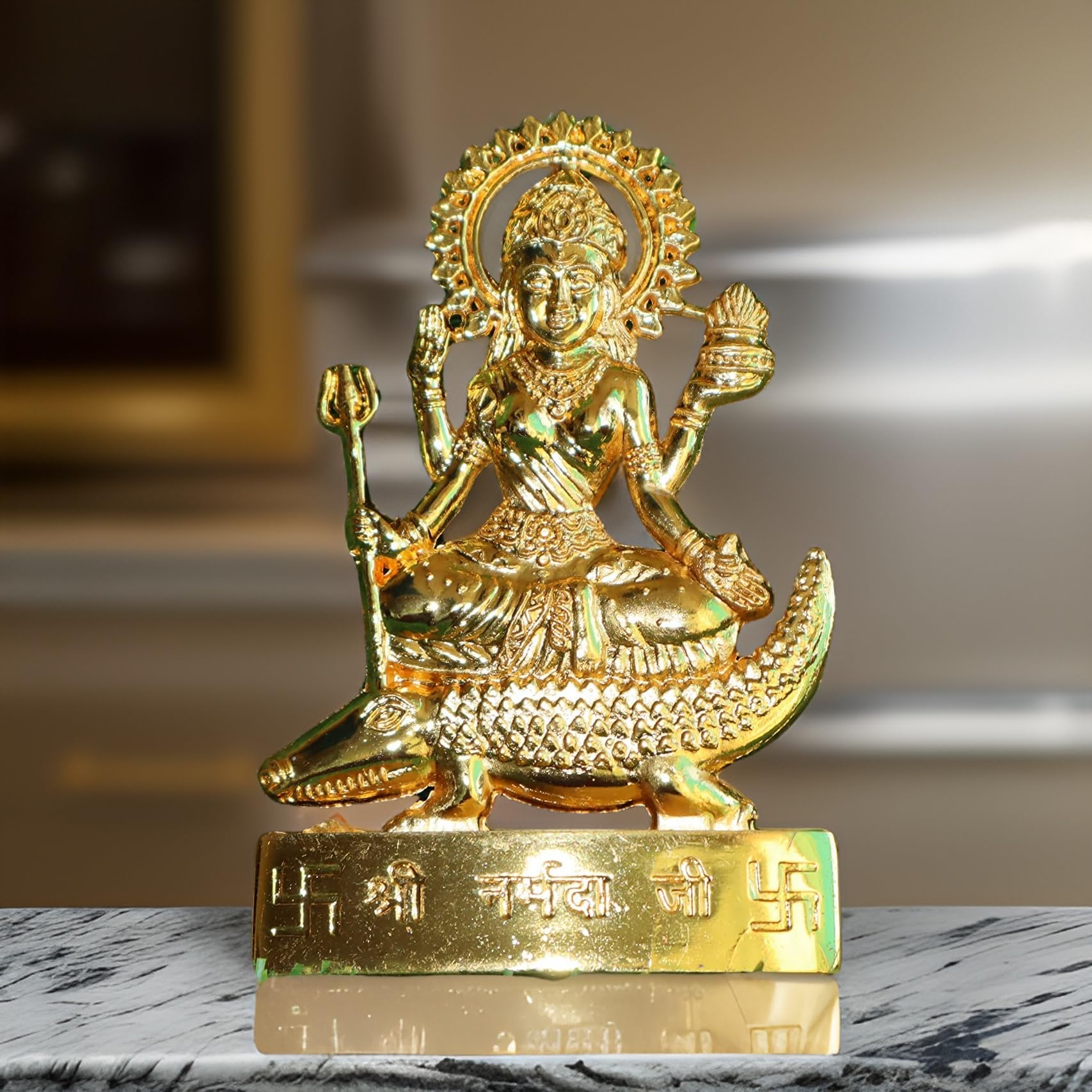 Buy Salvus APP SOLUTIONS Metal Goddess Narmada Maa murti/Statue/Sitting ...