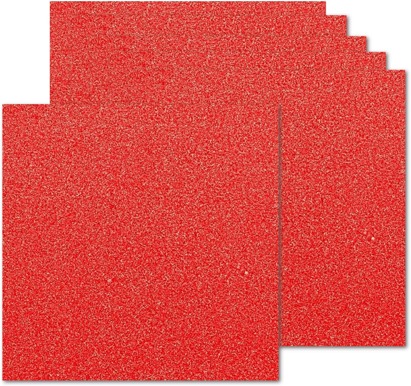 Amazon.com : 12 Sheets Red Glitter Cardstock Paper 12''x 12'', 250GSM ...