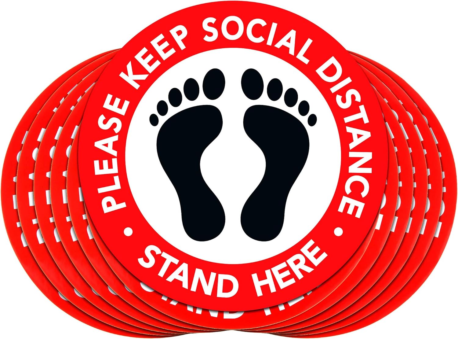25 Pieces Social Distance Floor Decal Stickers 11.8 Inches Distance ...
