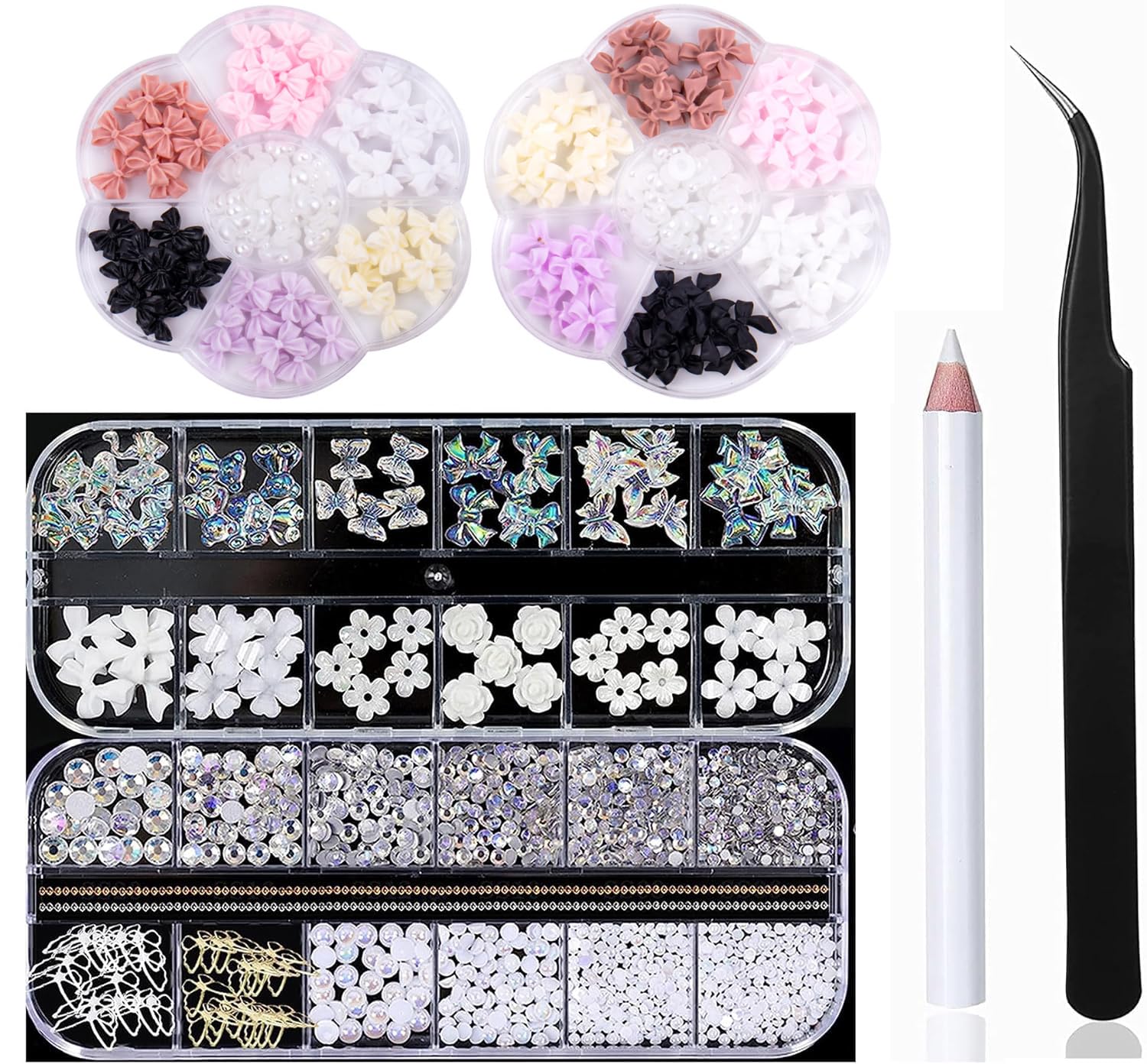 TONOKAILS Nail Rhinestones Set, Nail Crystal Nail Art Gems Nail ...