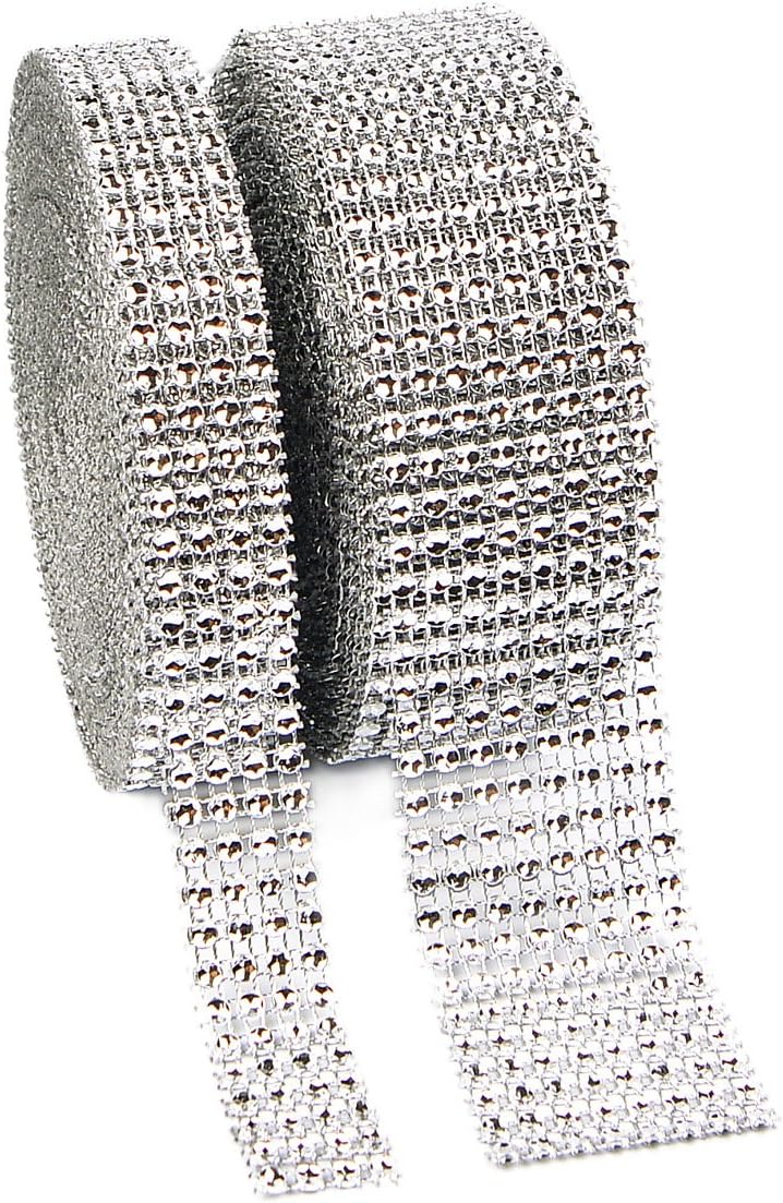 QUCUMER 3 Rouleaux Cristal Strass Diamant Ruban Strass Ruban Bling ...