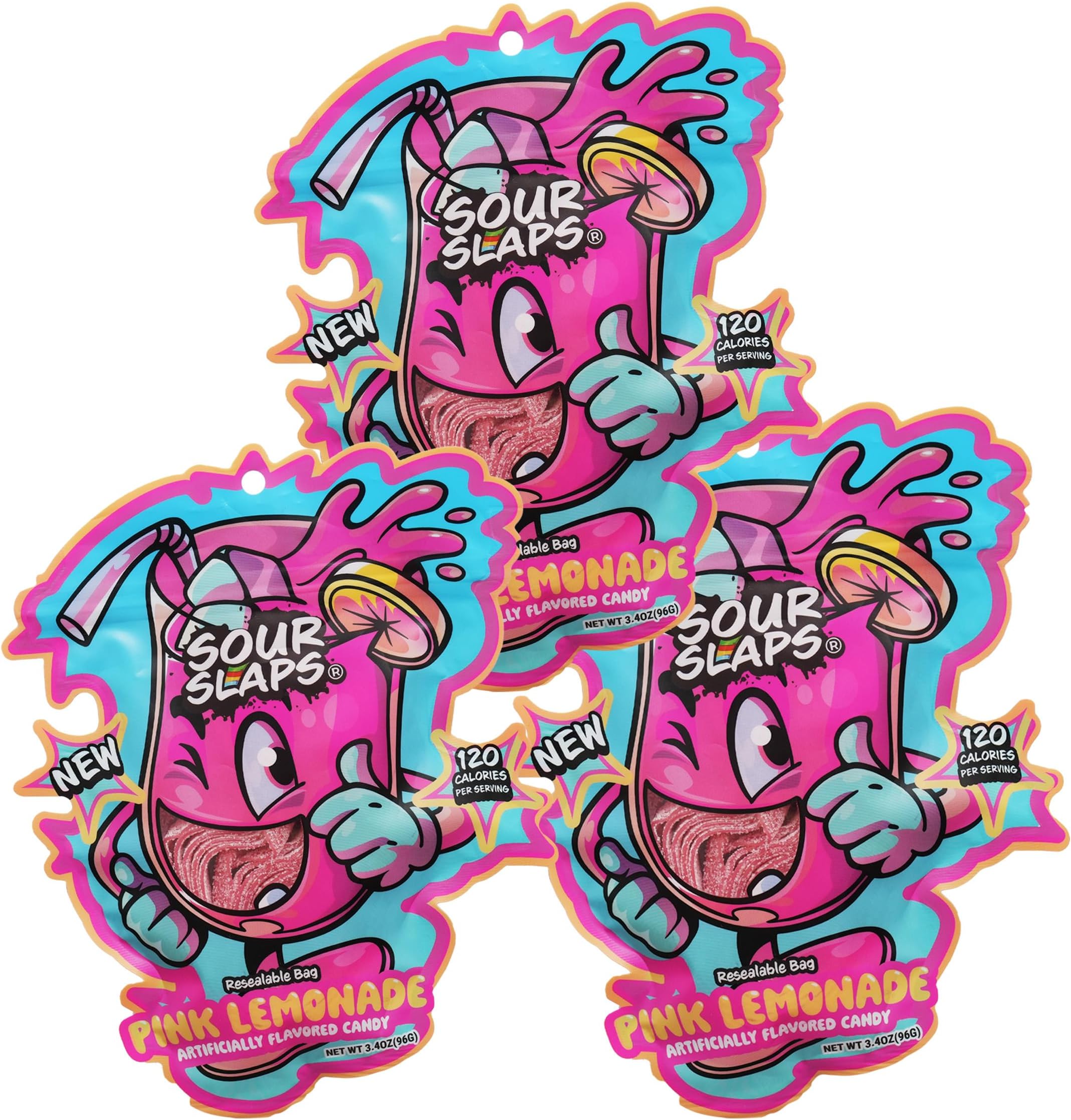 Amazon.com : Sour Slaps 3-Pack Flavored Sour Candy Belts - Deliciously ...