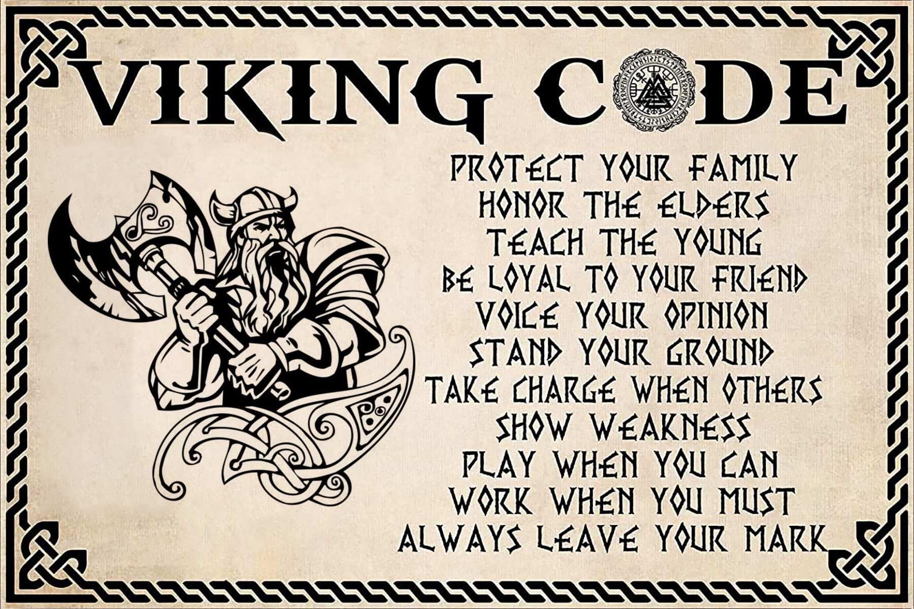 Amazon.com: Bestylez Viking Gifts For Men Viking Code Sign Viking Wall ...