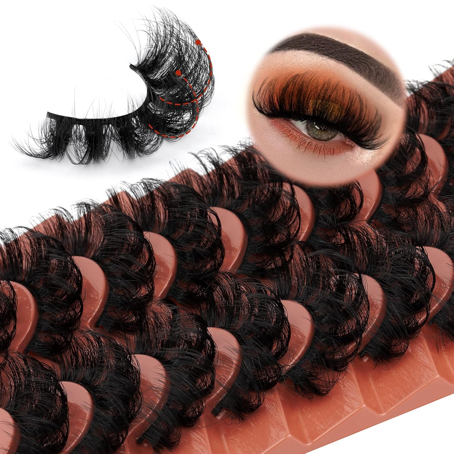 Amazon.com: Mink Lashes Fluffy False Eyelashes 20mm Long Faux Mink ...