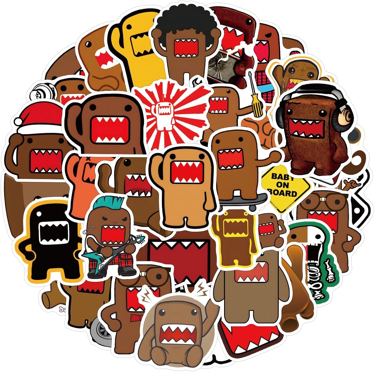 Amazon.com: 50Pcs Funny Domo Kun Stickers Domo JDM Style Graffiti ...