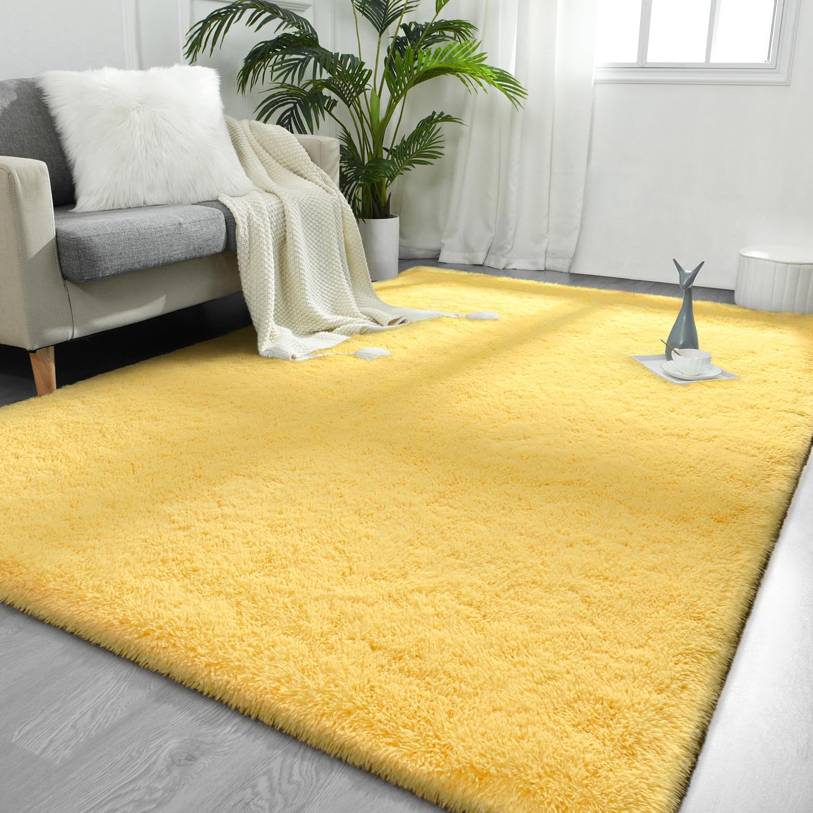 Amazon.com: FlyDOIT Area Rugs for Bedroom Living Room, 5x8 Yellow Super ...