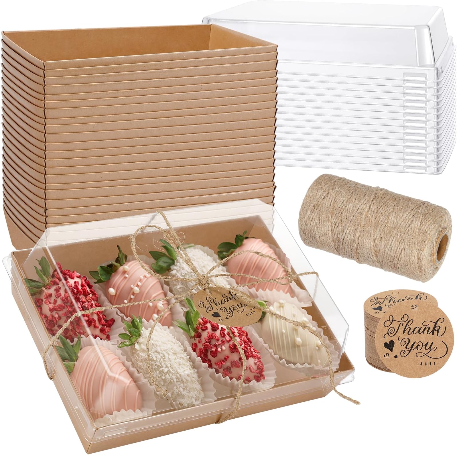 Amazon.com: GUIFIER 50 PCS Paper Charcuterie Boxes with Clear Lids, 5 ...