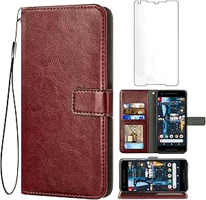 Amazon.com: Asuwish Compatible with Google Pixel 2XL Wallet Case Tempered Glass Screen Protector ...