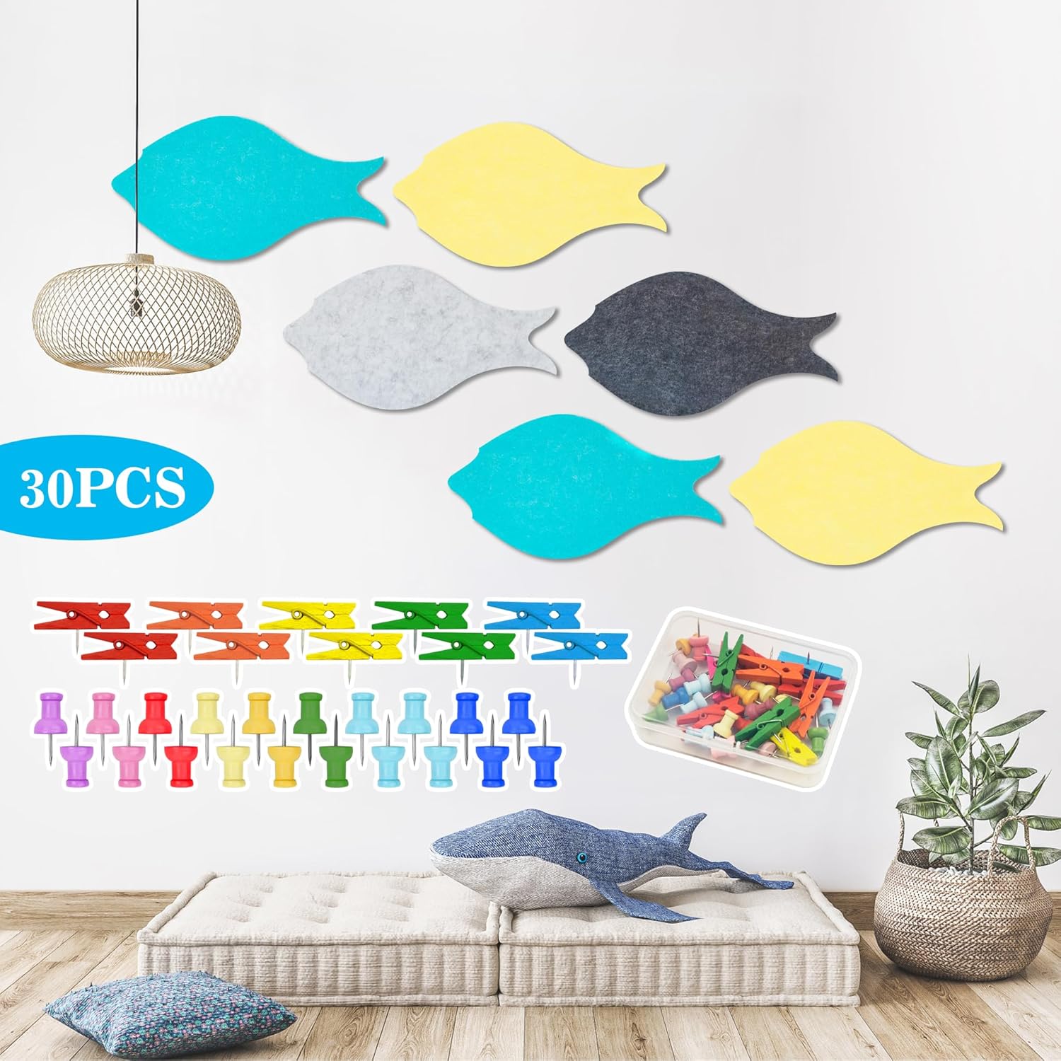 Amazon.com : Dormercy 6 Pcs Felt Bulletin Boards, Self Adhesive Cute ...