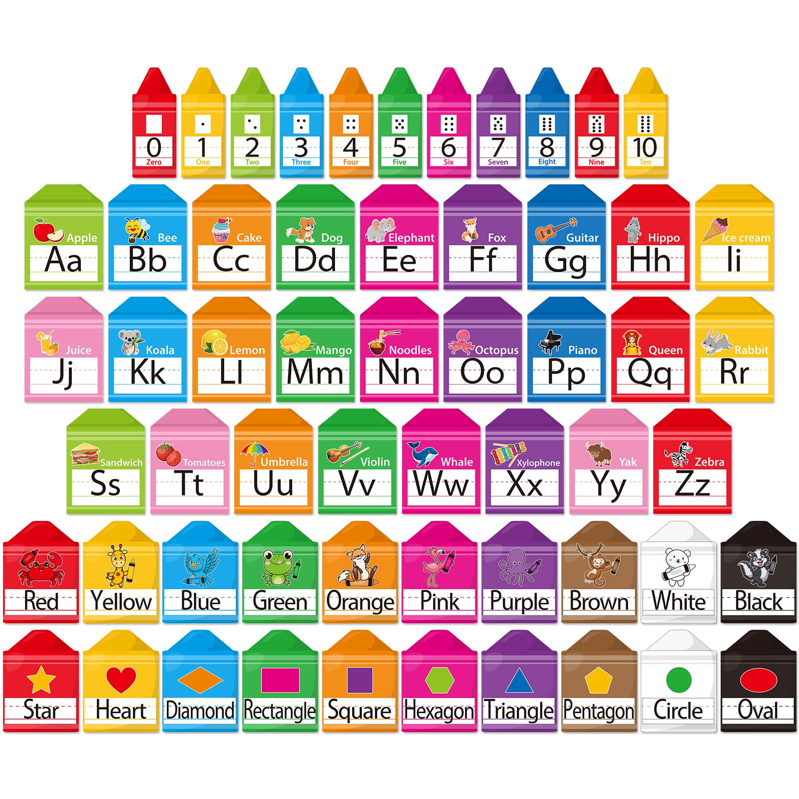 Snapklik.com : 57 Pcs Alphabet Number For Classroom Wall Crayon ...