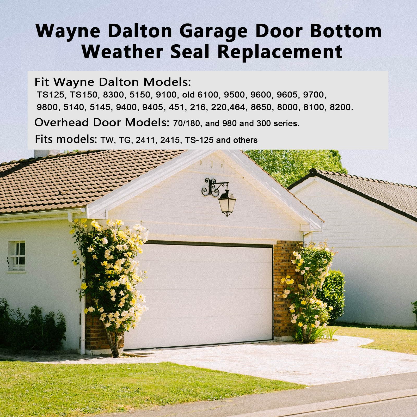 Snapklik.com : Ginchain Replacement Garage Door Bottom Weather Seal ...