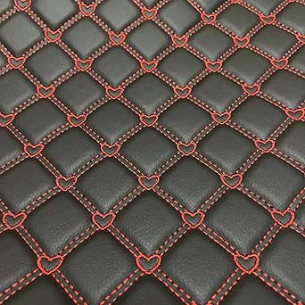 Amazon.com: LANOBA Quilted Foam Vinyl Fabric Heart Pattern with 0.23 ...