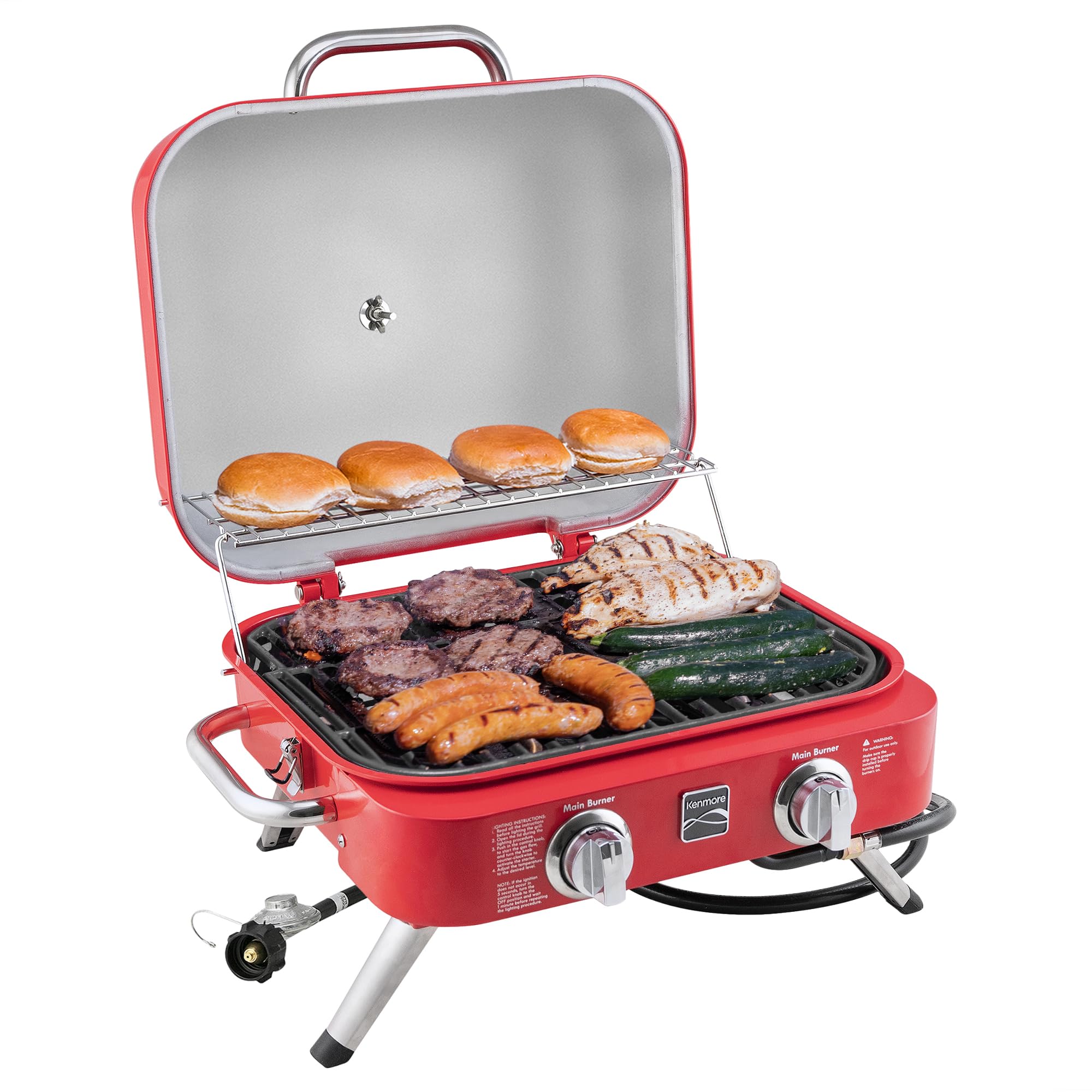 Amazon.com: Kenmore 2-Burner Portable Tabletop Retro Gas Grill : Patio ...