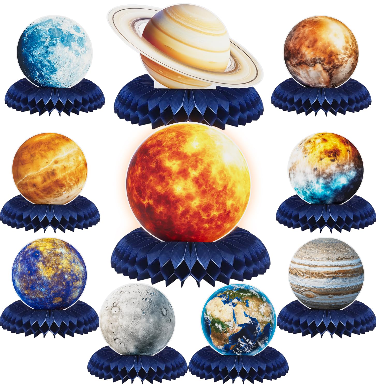 Amazon.com: Adeyoo 10Pcs Space Solar System Theme Honeycomb ...