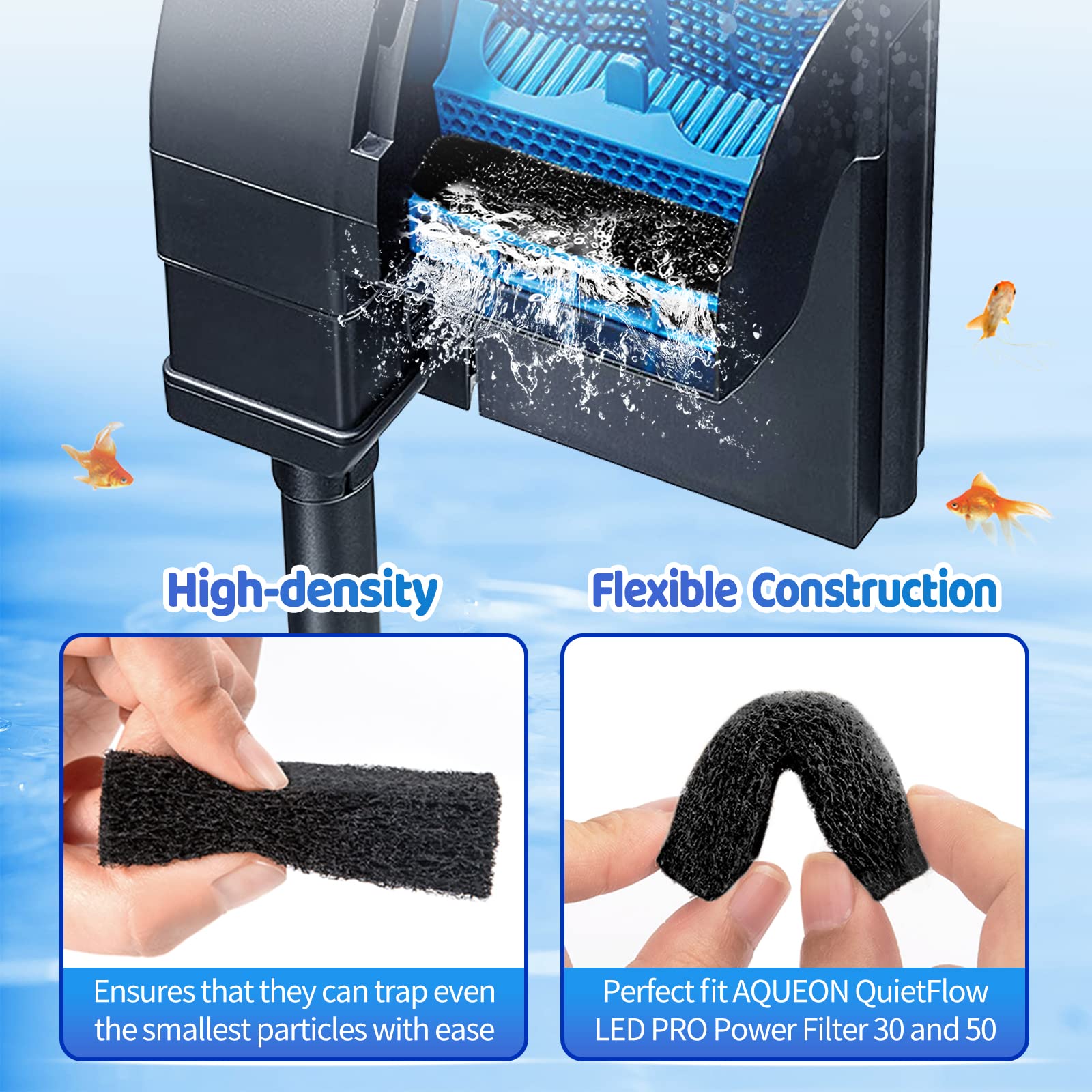 Ammonia Carbon Phosphate Pads HiTauing 6-Pack Aquarium Filter Pads ...
