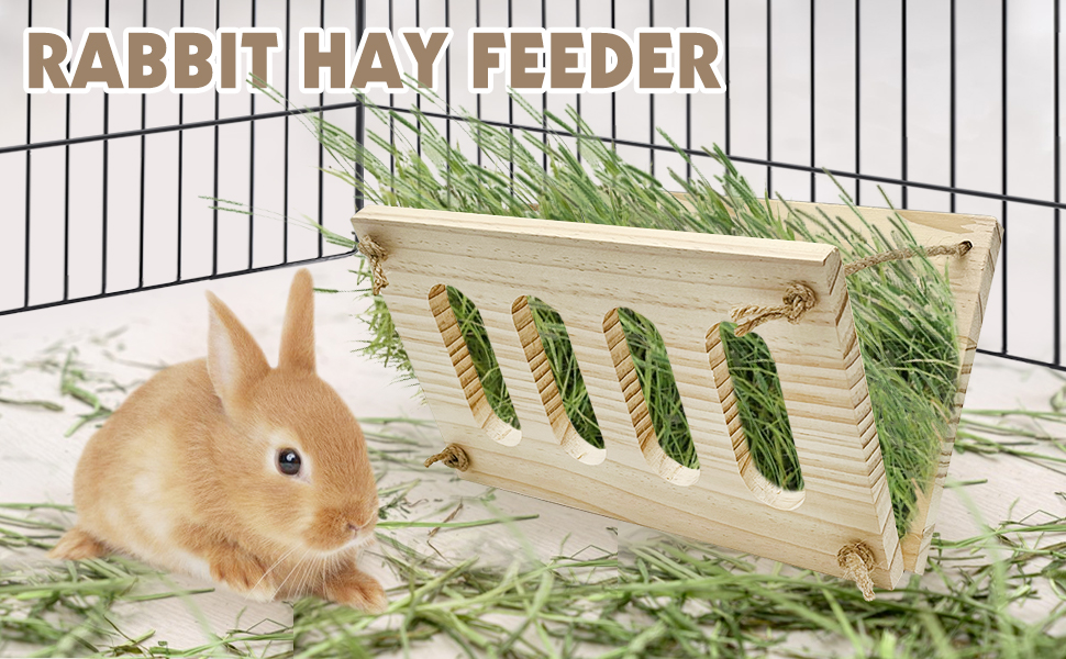 Watch Bunny Hay Feeder Rabbit Food Dispenser Wooden Hay on Amazon Live