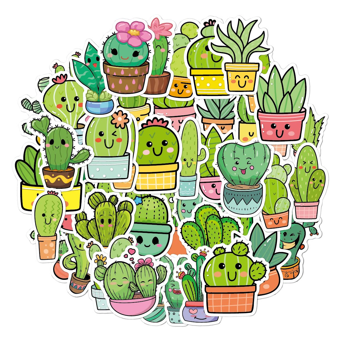 Amazon.com: Cactus Stickers 50Pcs Laptop Stickers Aesthetic,Cute Cactus ...