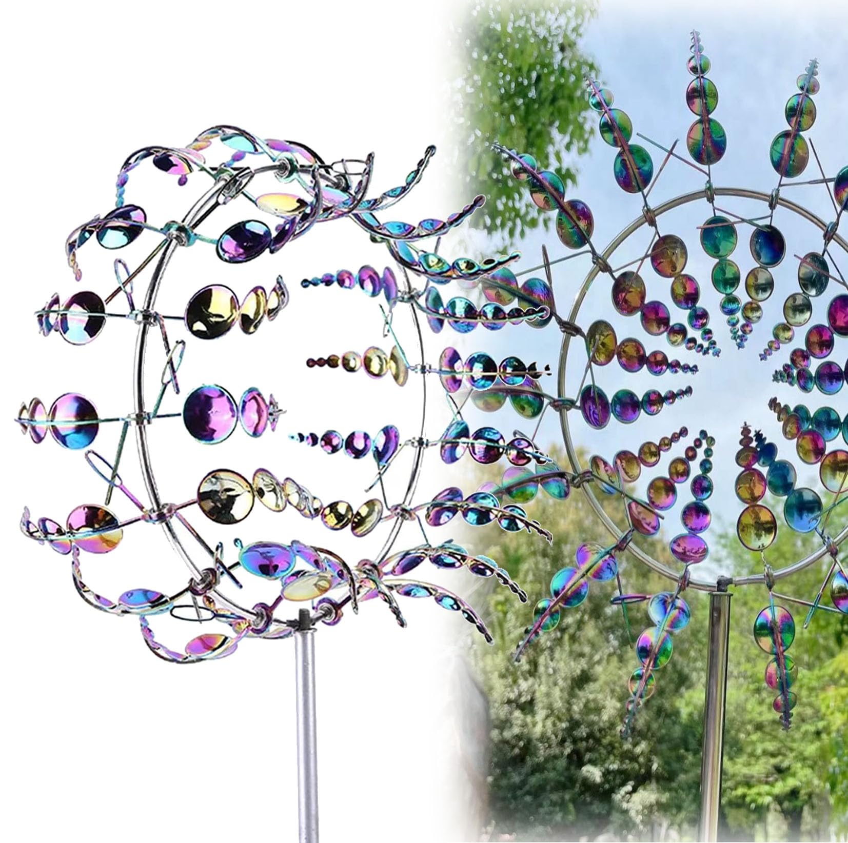 Buy Windmill Metal Wind Gyro, Magic Metal Kinetic Sculpture Windmill 3D ...