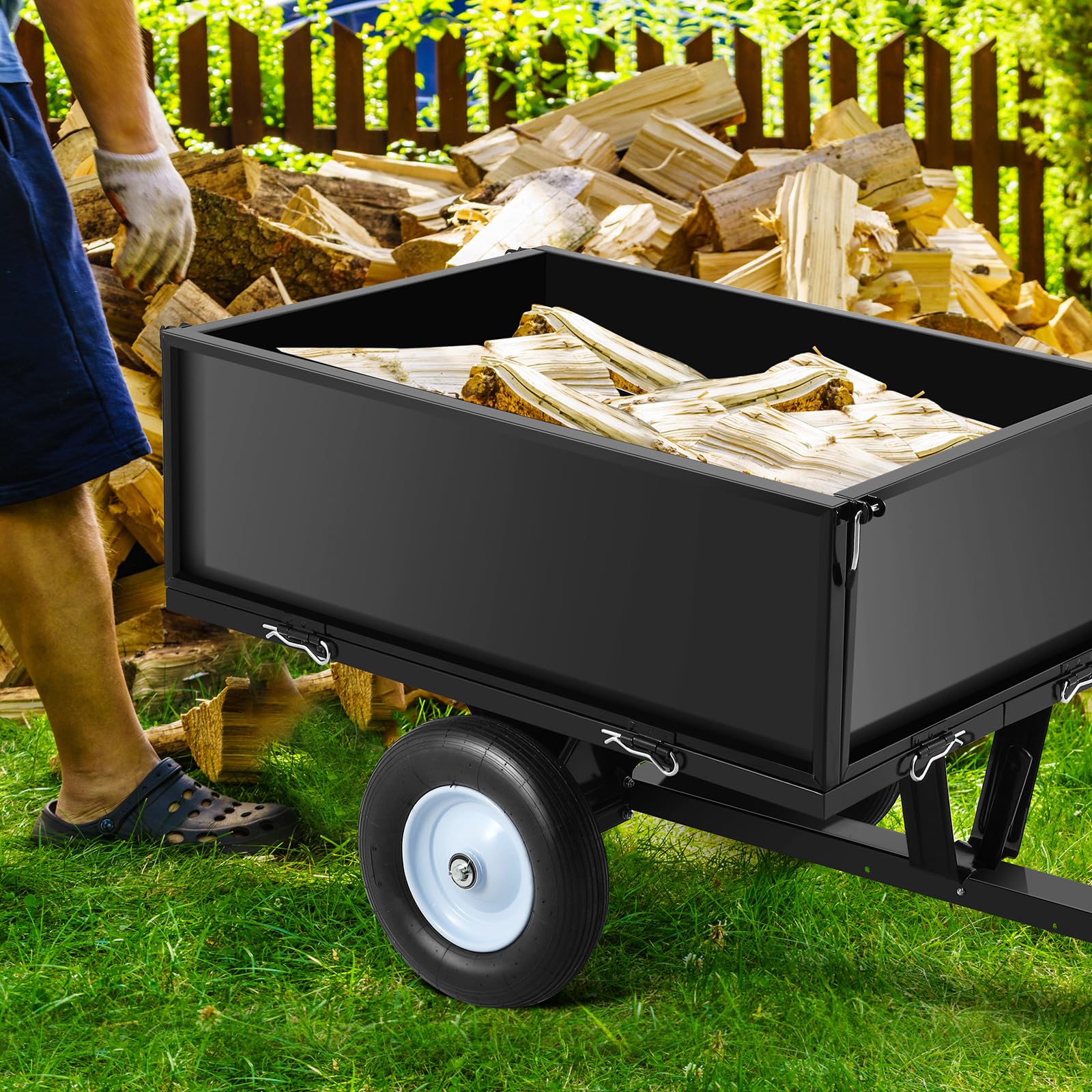 Snapklik.com : Garvee 500 LBS Load Capacity ATV Trailer Dump Cart, 11.4 ...
