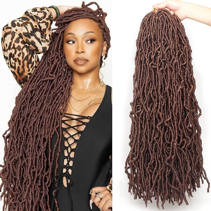 Buy Leeven New Soft Locs Crochet Braids 24 Inch Light Brown Distressed ...
