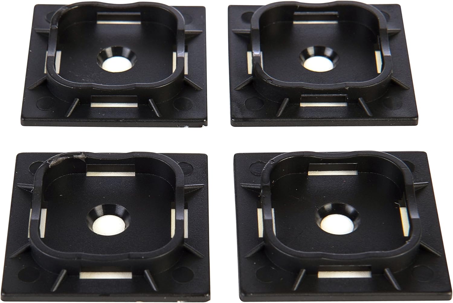 100 Pack of Black Cable Tie Bases - 40mm x 40mm - Premium Adhesive ...