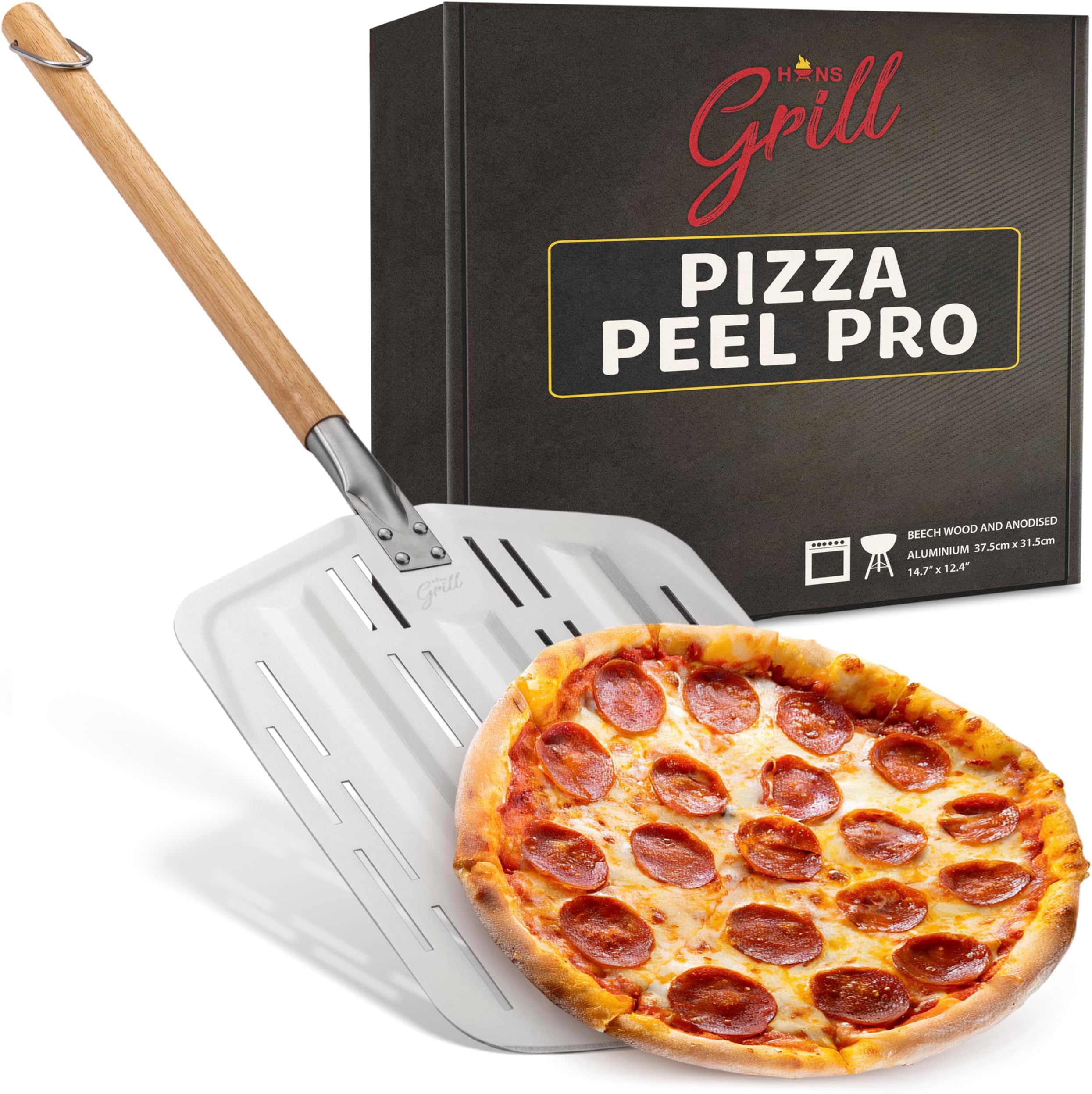 Amazon.com: Sliding Pizza Peel, Pizza Paddle Spatula With Wooden Handle ...