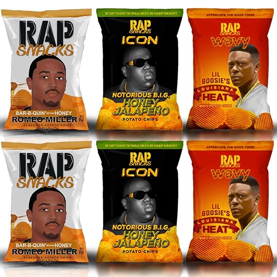 Amazon.com: Rap Snacks Flavored Potato Chips and Popcorn Featuring Hip ...