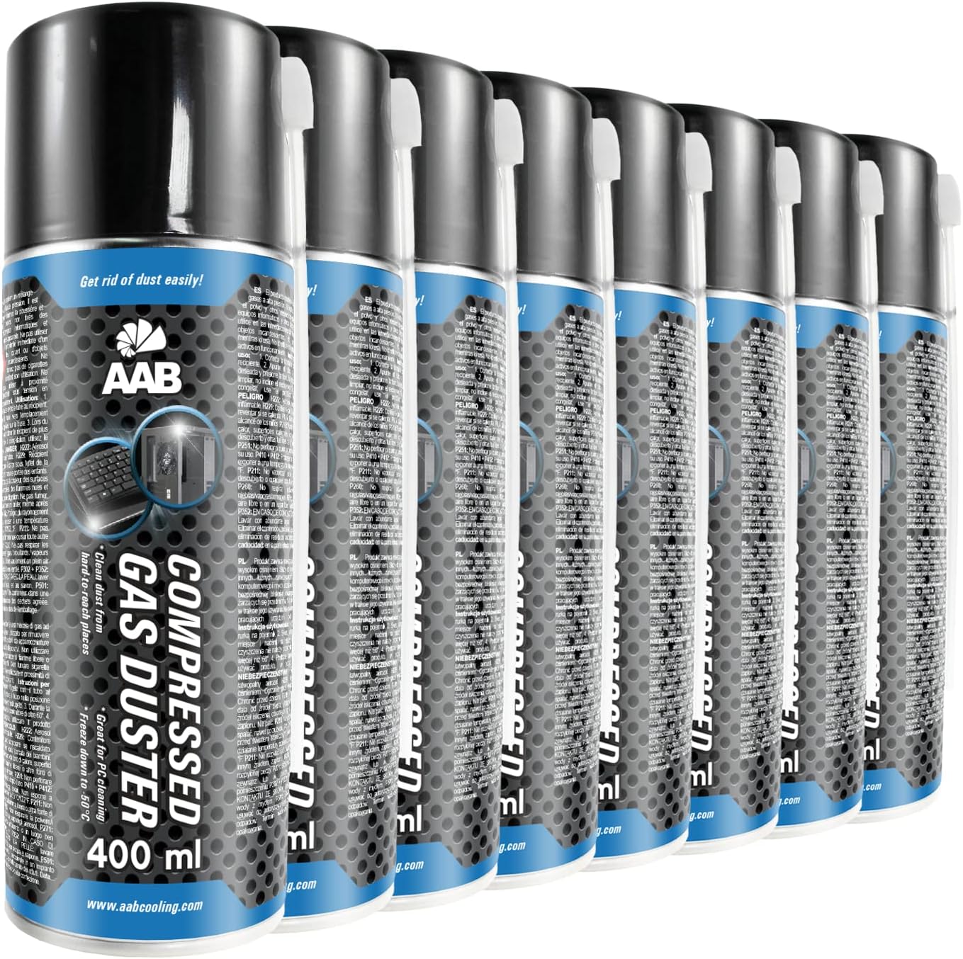 8 x AAB Aria Compressa Spray 400ml - Kit PC, Tastiera, Stampanti ...