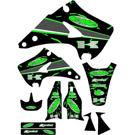 Amazon.com: FMF Exhaust Graphic Kit fits 03-12 Kawasaki Kx125 Kx250 ...